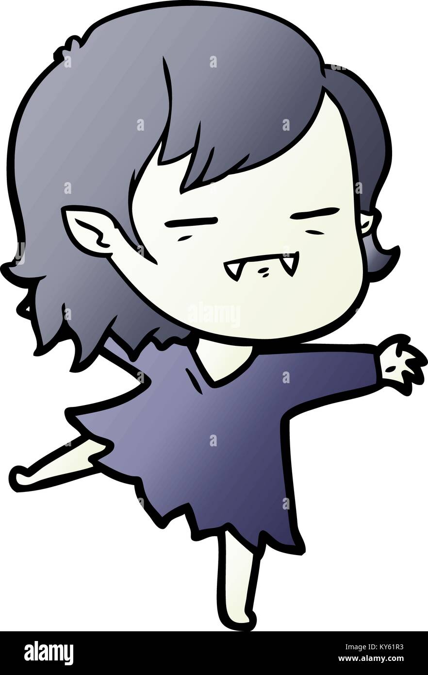 cartoon undead vampire girl dancing Stock Vector Image & Art - Alamy