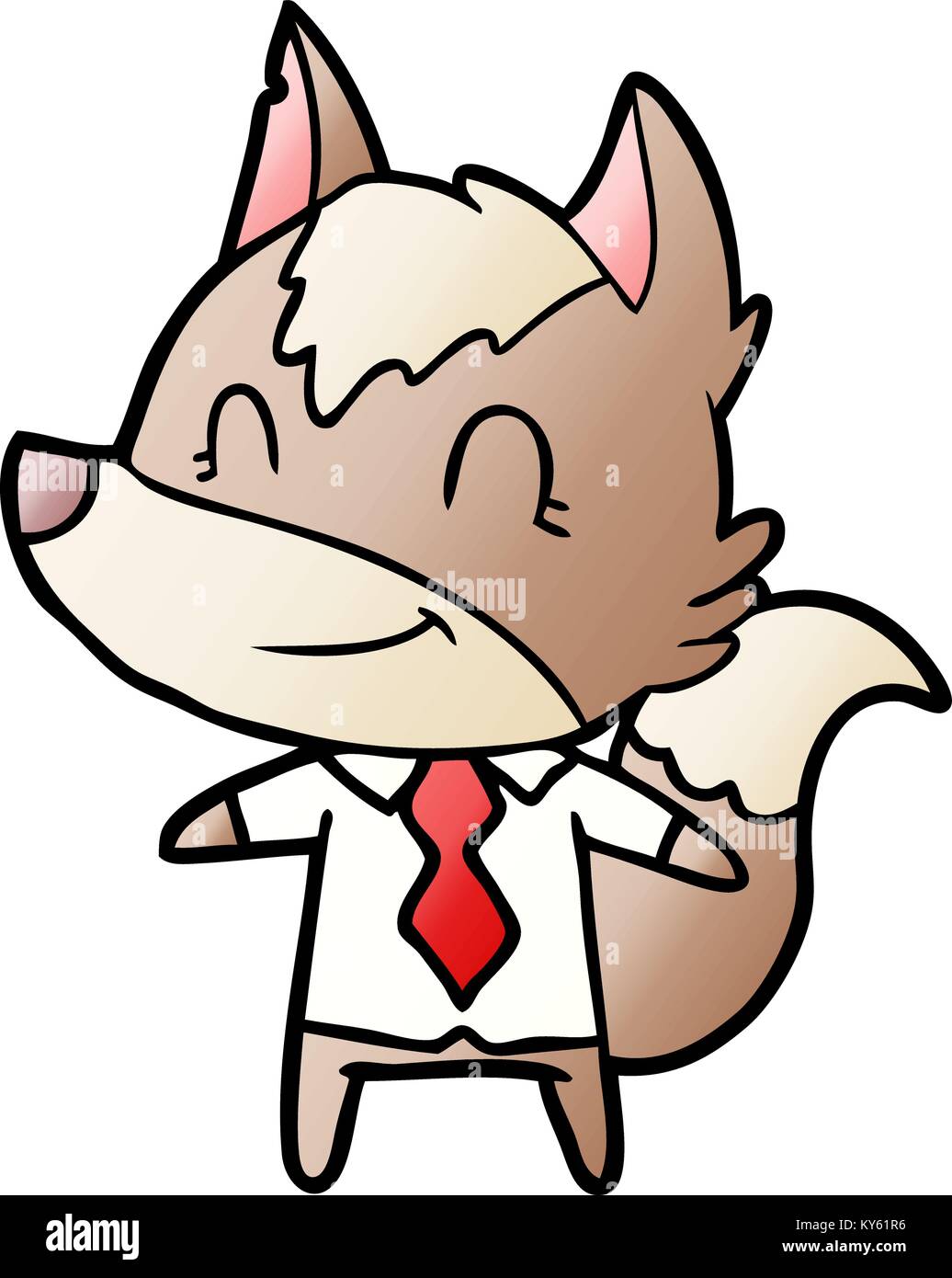 friendly cartoon wolf office worker Stock Vector Image & Art - Alamy