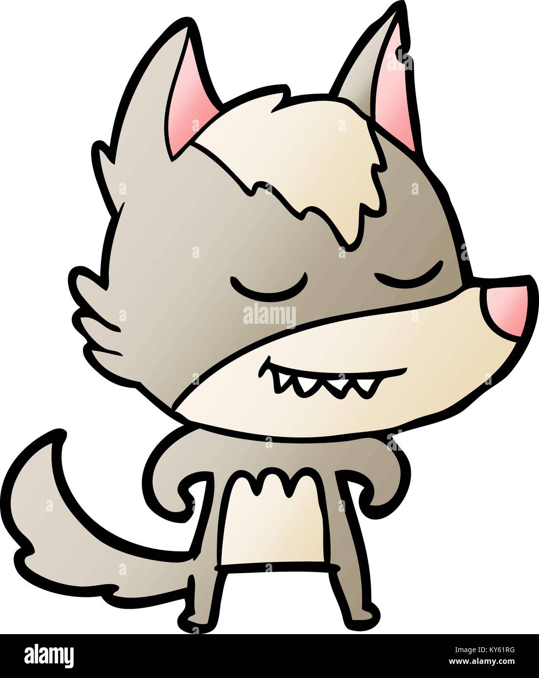 friendly cartoon wolf Stock Vector Image & Art - Alamy