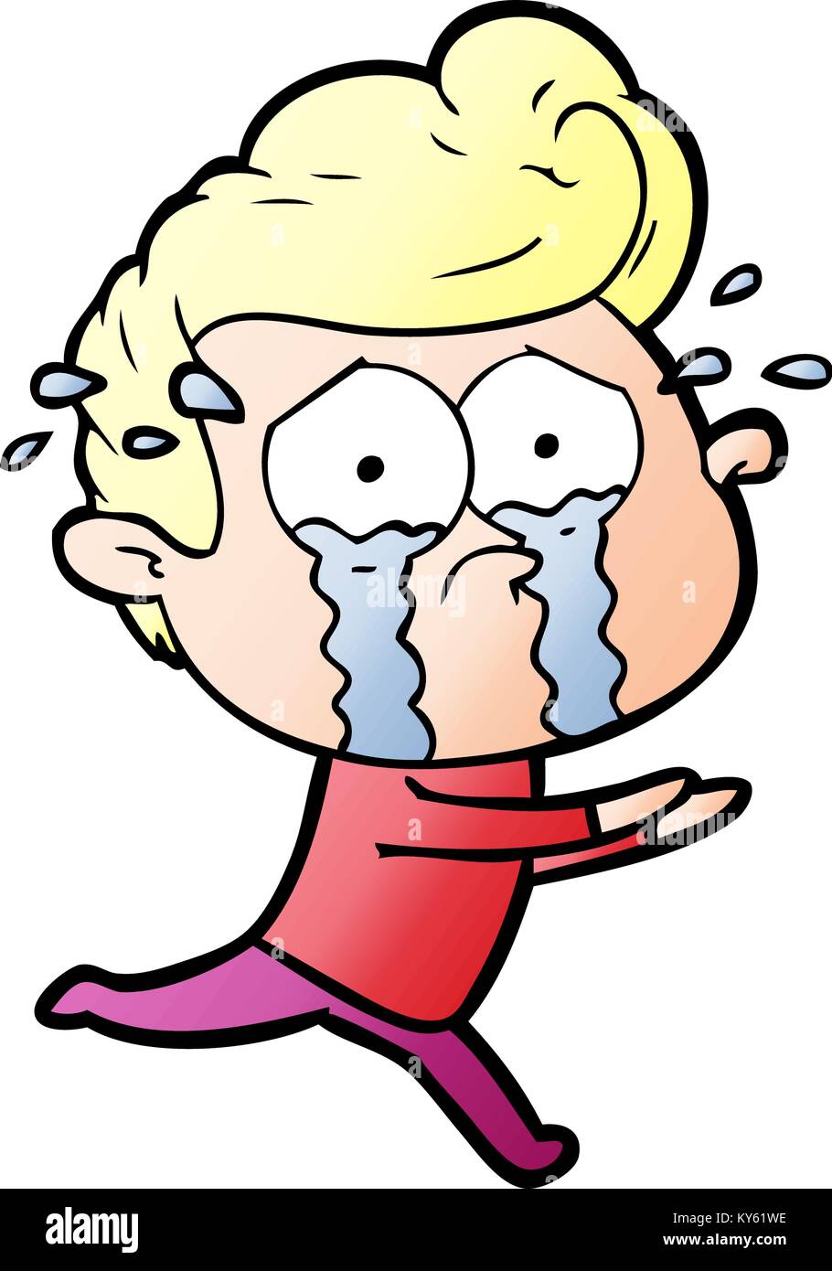 cartoon crying man running Stock Vector Image & Art - Alamy