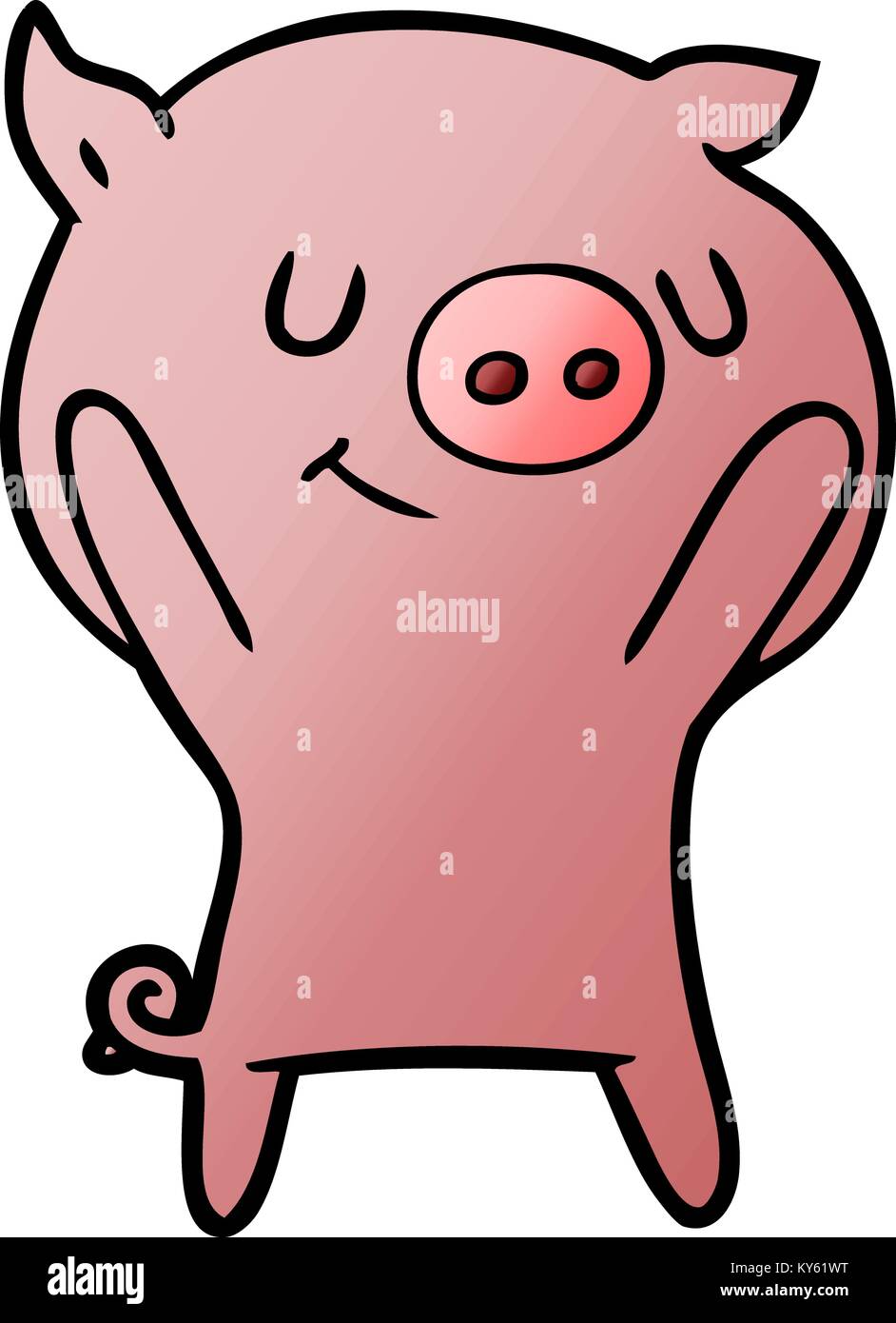 happy cartoon pig Stock Vector Image & Art - Alamy