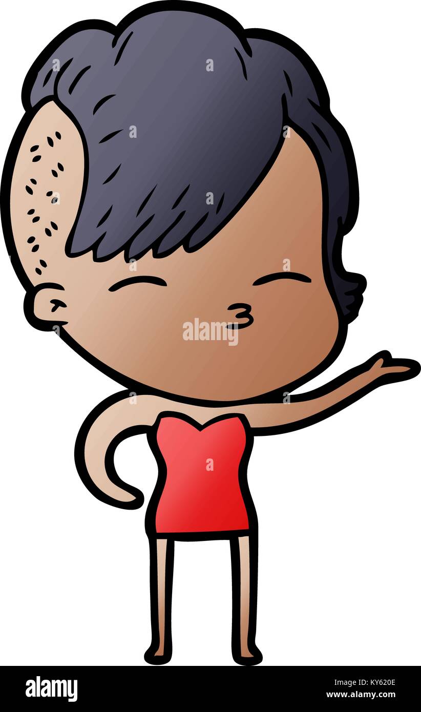 cartoon squinting girl Stock Vector Image & Art - Alamy