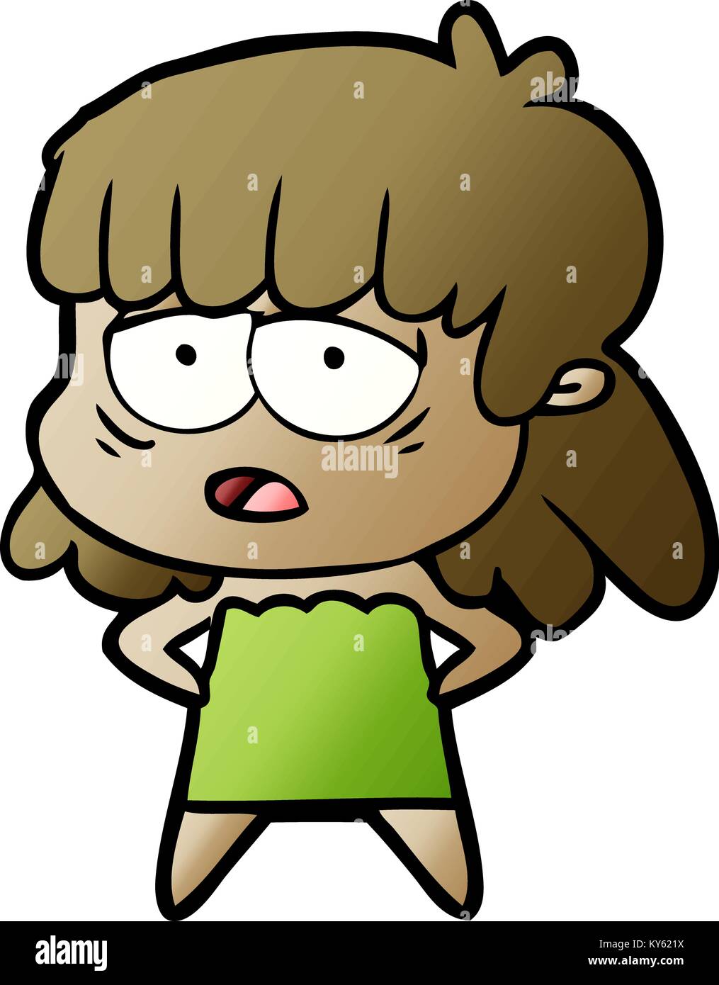 cartoon tired woman Stock Vector Image & Art - Alamy