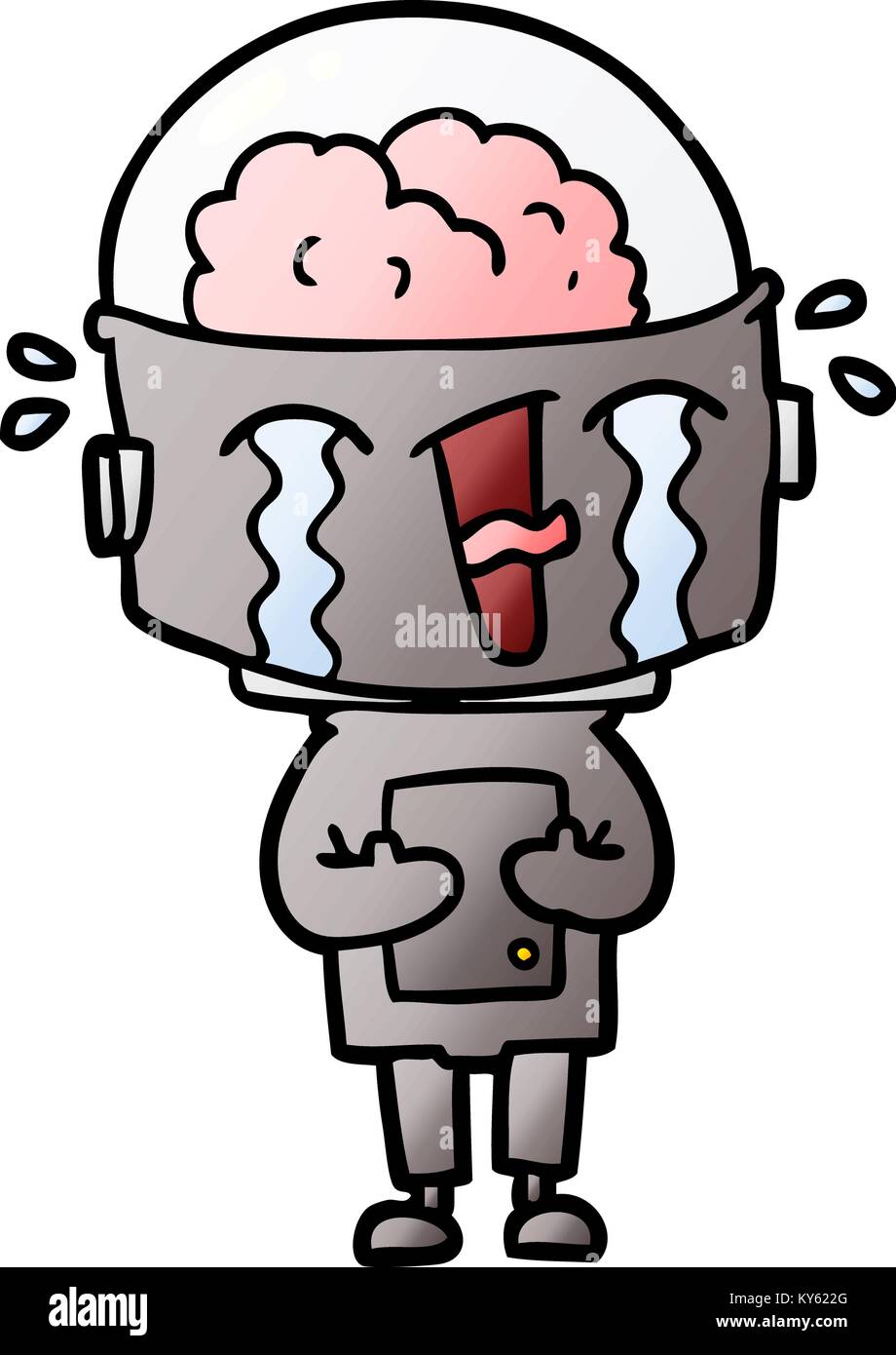 cartoon crying robot Stock Vector Image & Art - Alamy