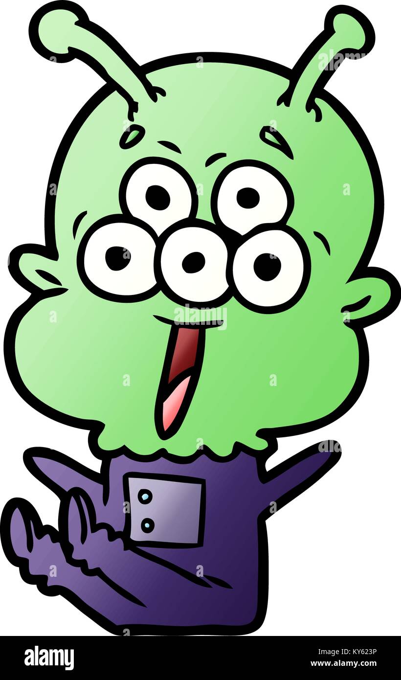 happy cartoon alien Stock Vector Image & Art - Alamy