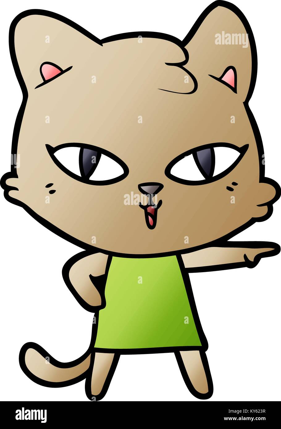 cartoon cat in dress pointing Stock Vector Image & Art - Alamy