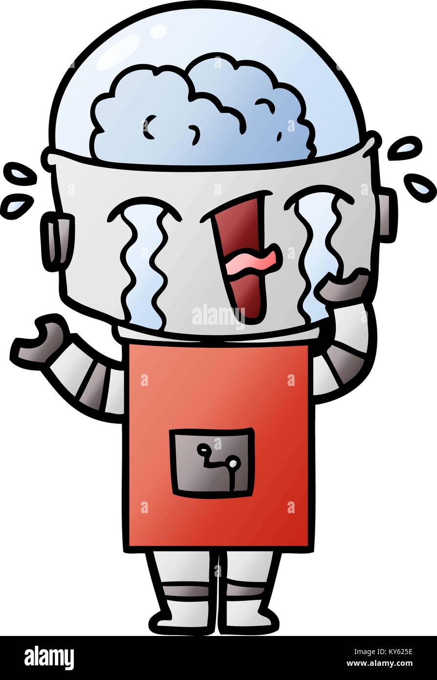 cartoon crying robot Stock Vector Image & Art - Alamy