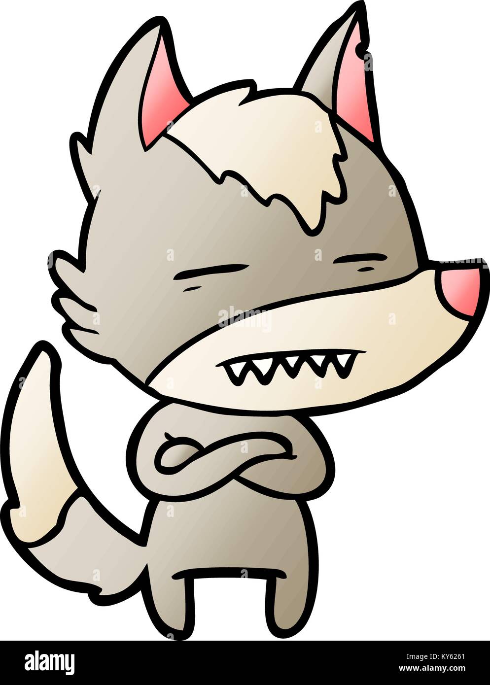 cartoon wolf showing teeth Stock Vector Image & Art - Alamy