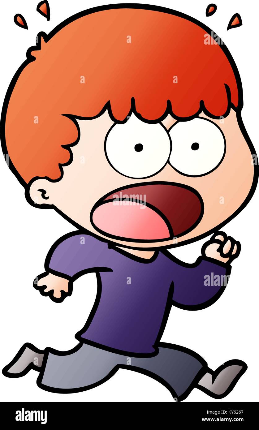 cartoon shocked man running away Stock Vector Image & Art - Alamy