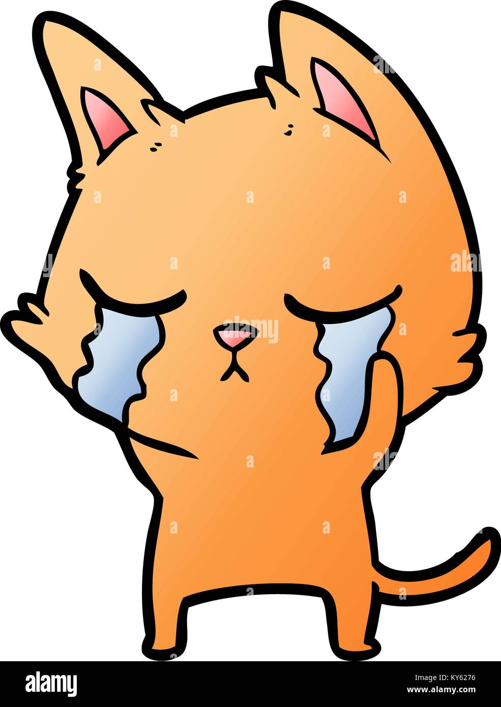 crying cartoon cat Stock Vector Image & Art - Alamy