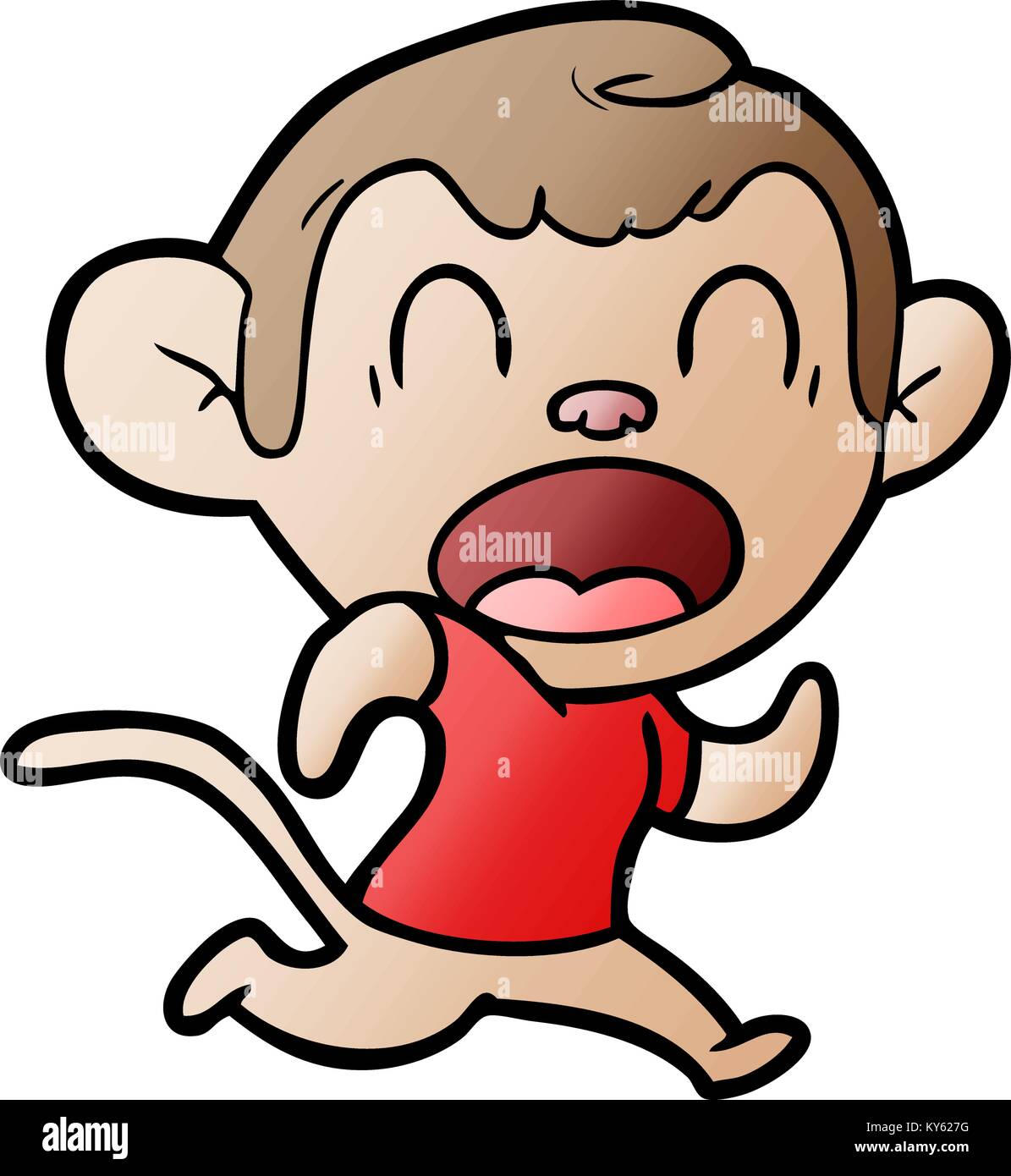 shouting cartoon monkey running Stock Vector Image & Art - Alamy