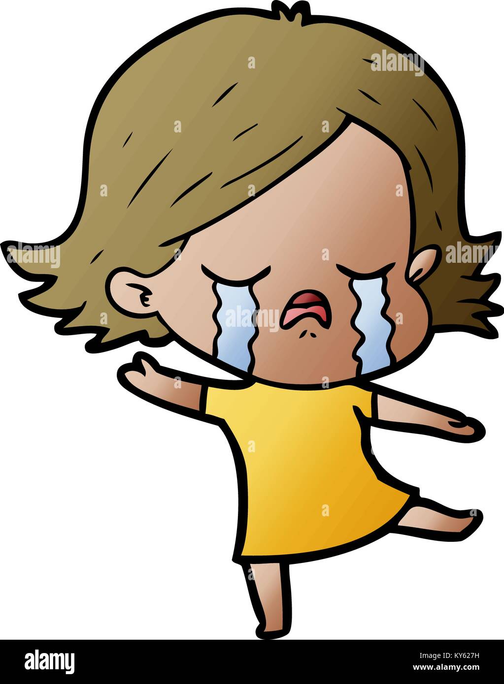 cartoon girl crying Stock Vector Image & Art - Alamy