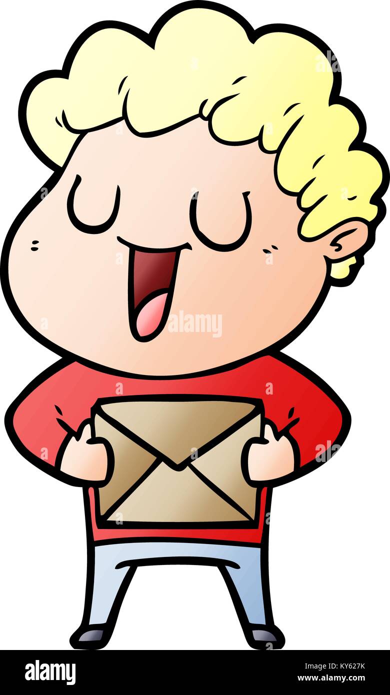 laughing cartoon man with parcel Stock Vector Image & Art - Alamy