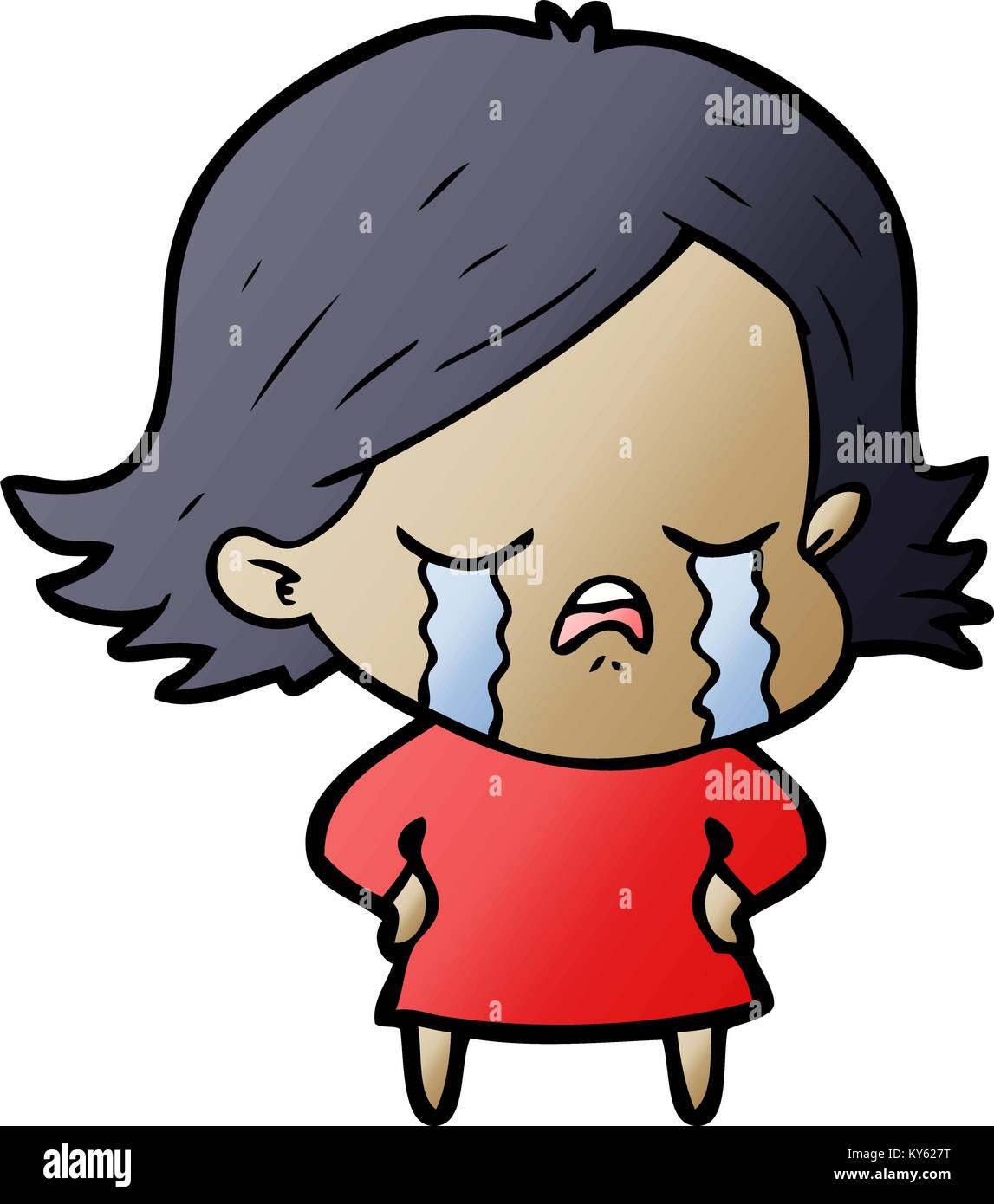 cartoon girl crying Stock Vector Image & Art - Alamy