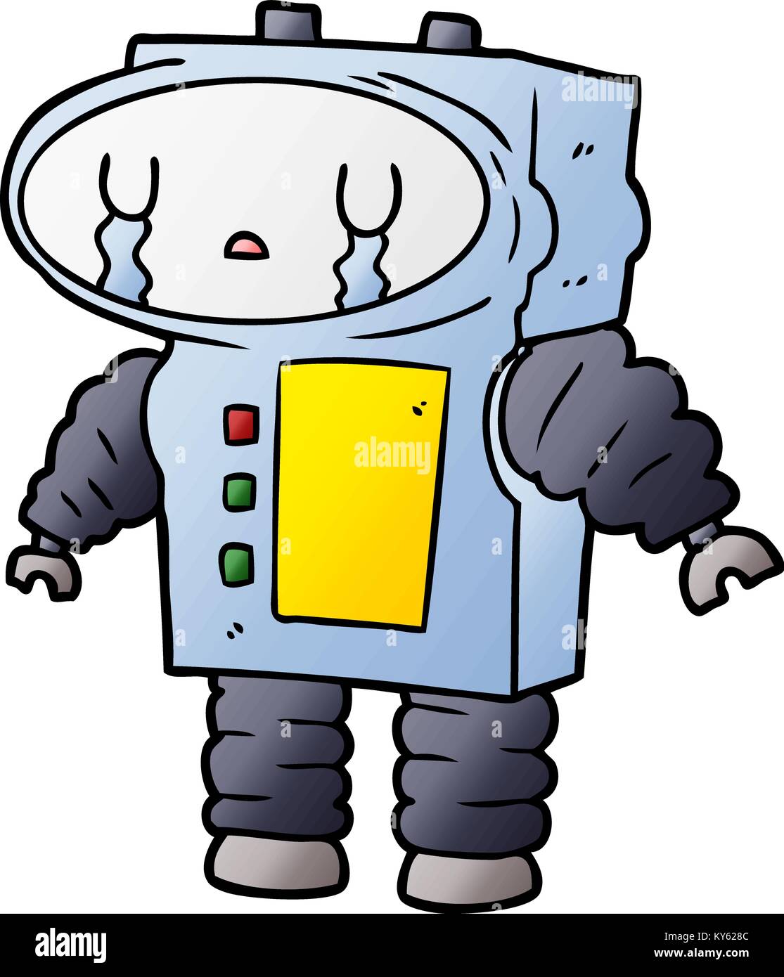 cartoon robot crying Stock Vector Image & Art - Alamy