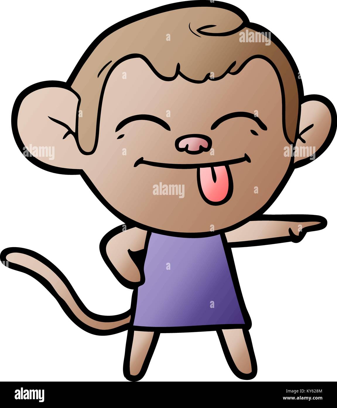 funny cartoon monkey pointing Stock Vector Image & Art - Alamy