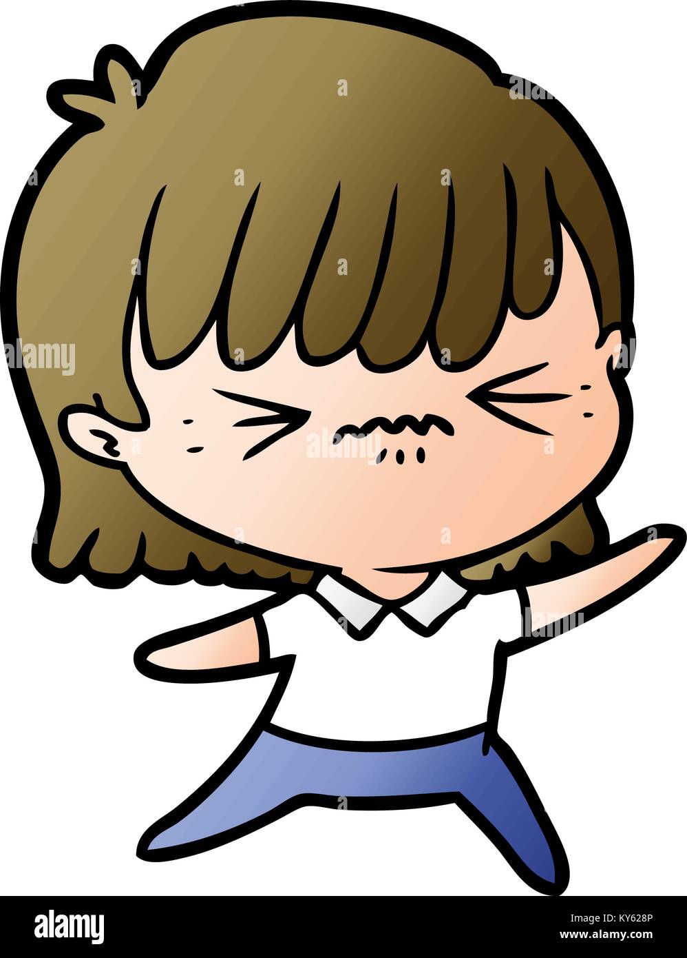 annoyed cartoon girl Stock Vector Image & Art - Alamy