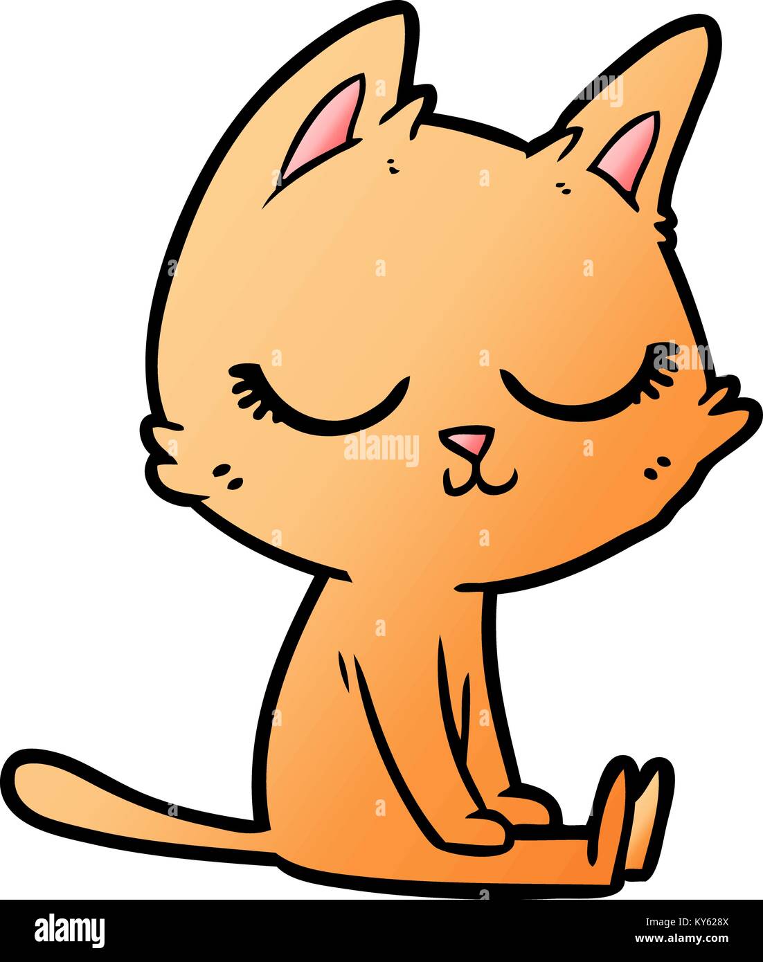 calm cartoon cat Stock Vector Image & Art - Alamy