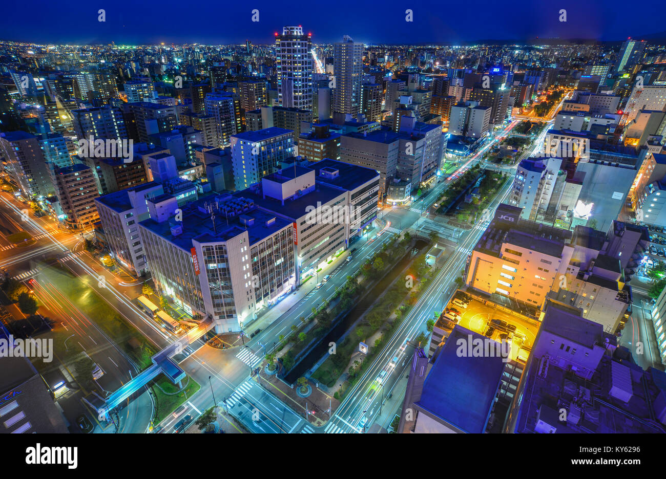Sapporo night view sapporo tv tower hi-res stock photography and images ...
