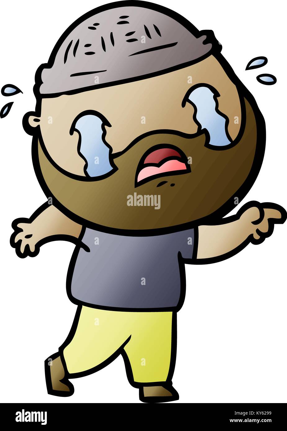 cartoon bearded man crying Stock Vector Image & Art - Alamy