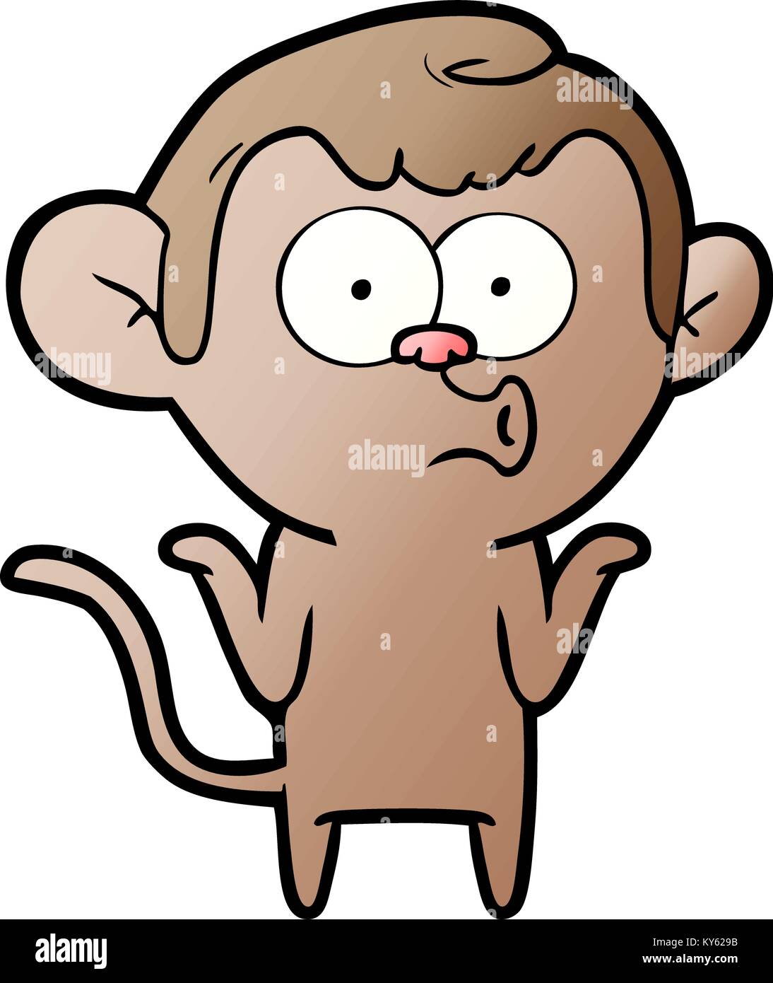 cartoon confused monkey Stock Vector Image & Art - Alamy