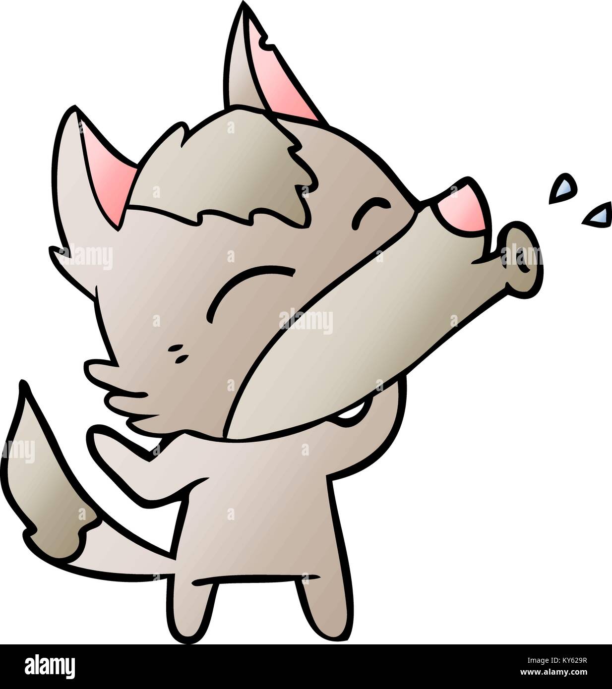 howling wolf cartoon Stock Vector Image & Art - Alamy