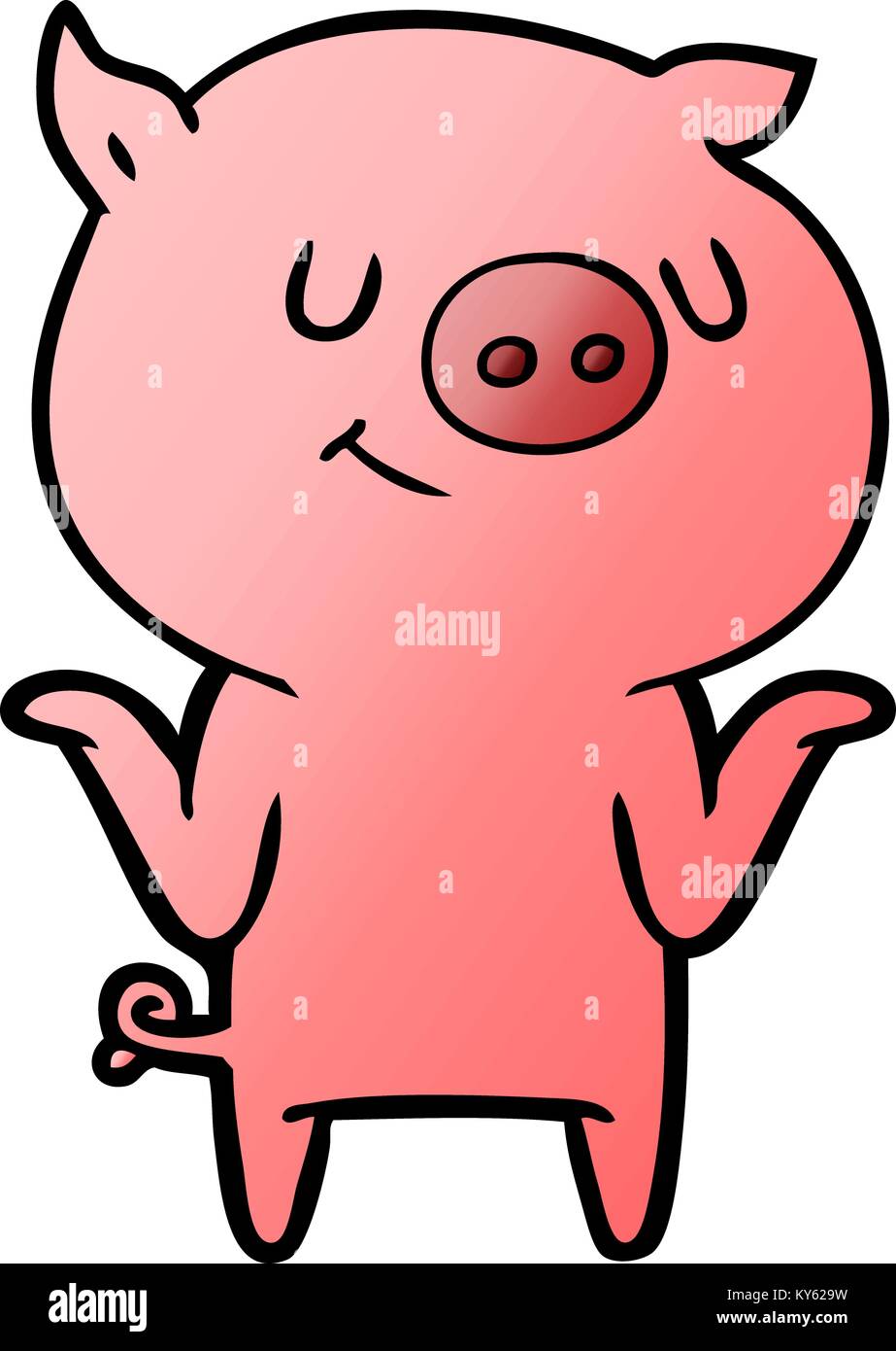 happy cartoon pig Stock Vector Image & Art - Alamy