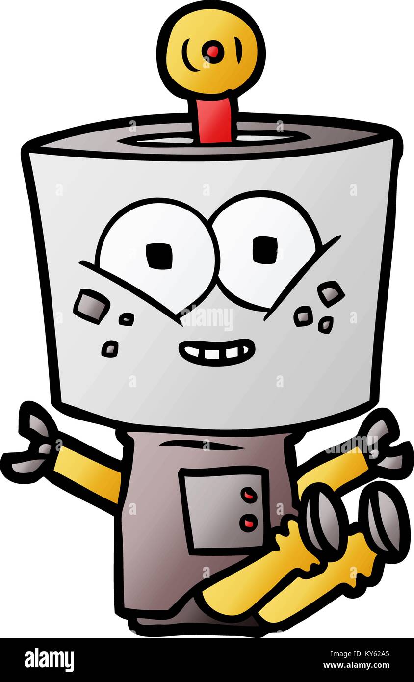 happy cartoon robot Stock Vector Image & Art - Alamy