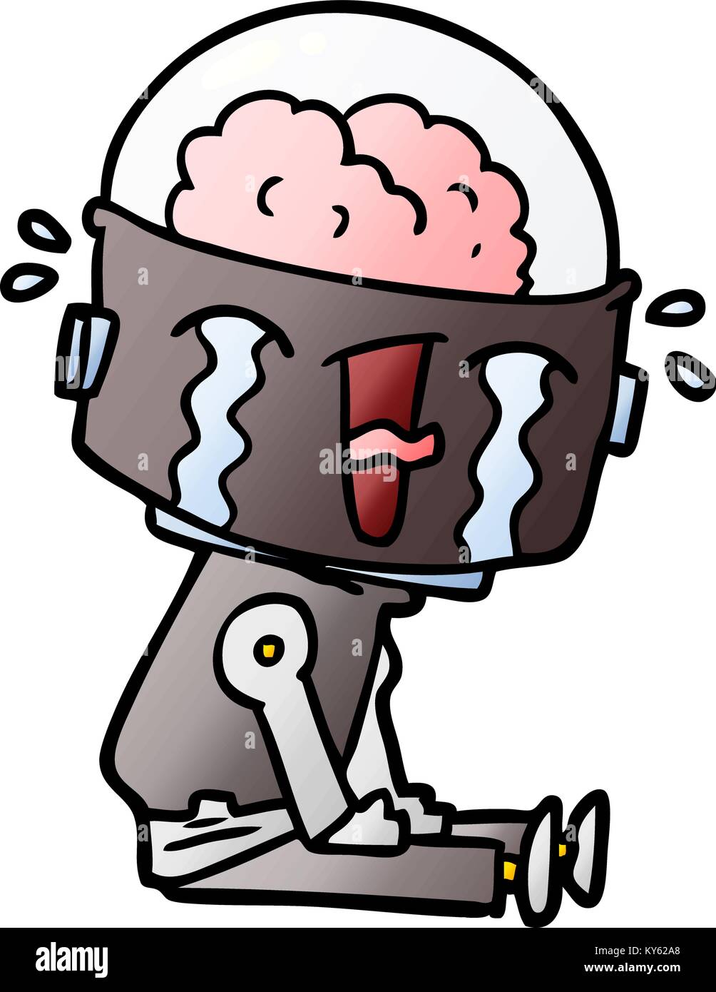 cartoon crying robot Stock Vector Image & Art - Alamy