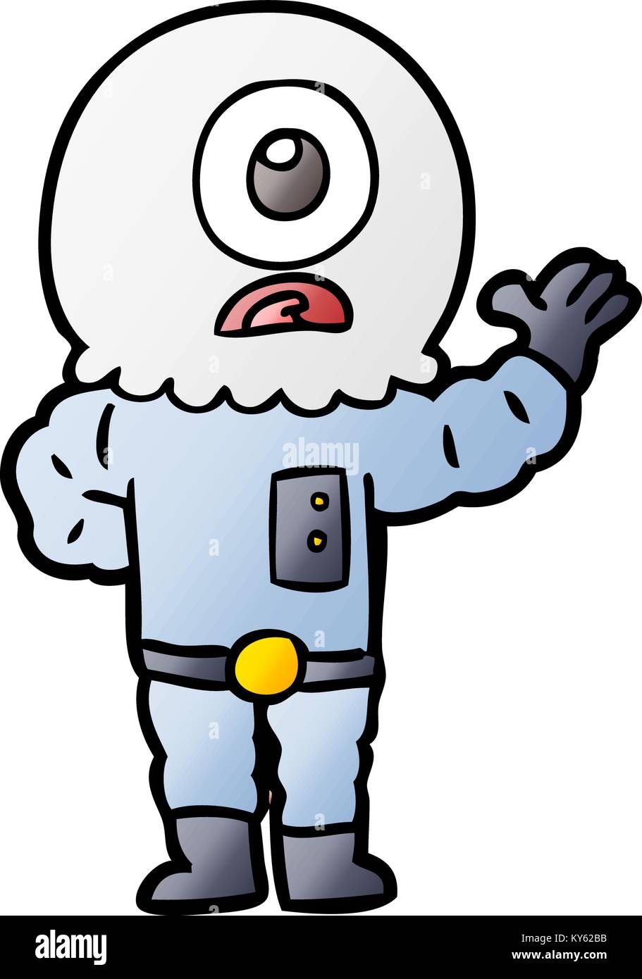 cartoon cyclops alien spaceman Stock Vector Image & Art - Alamy