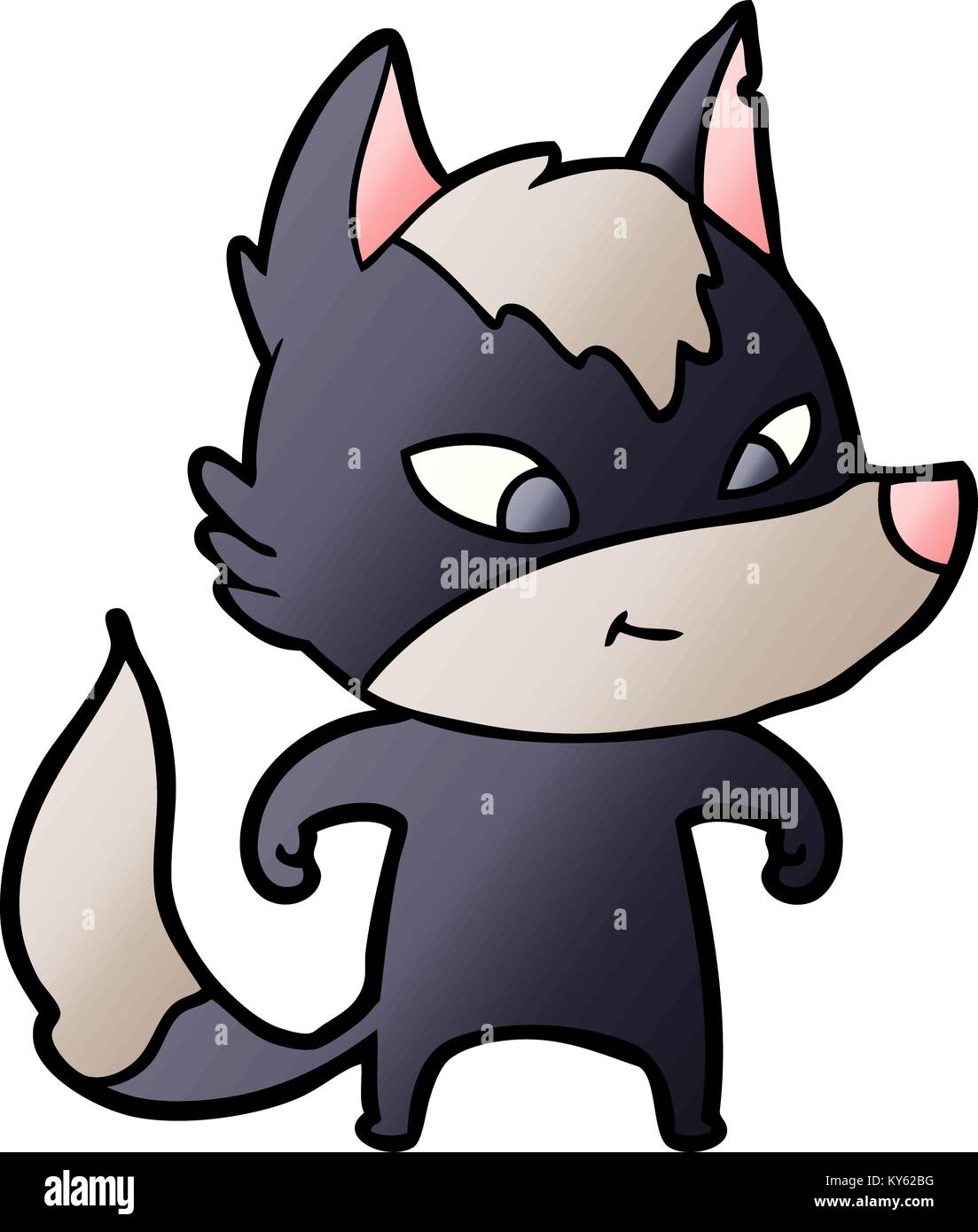 friendly cartoon wolf Stock Vector Image & Art - Alamy