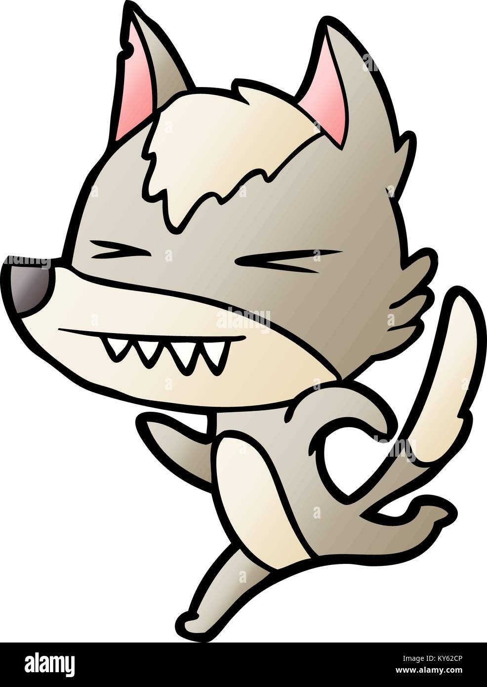 angry wolf running Stock Vector Image & Art - Alamy