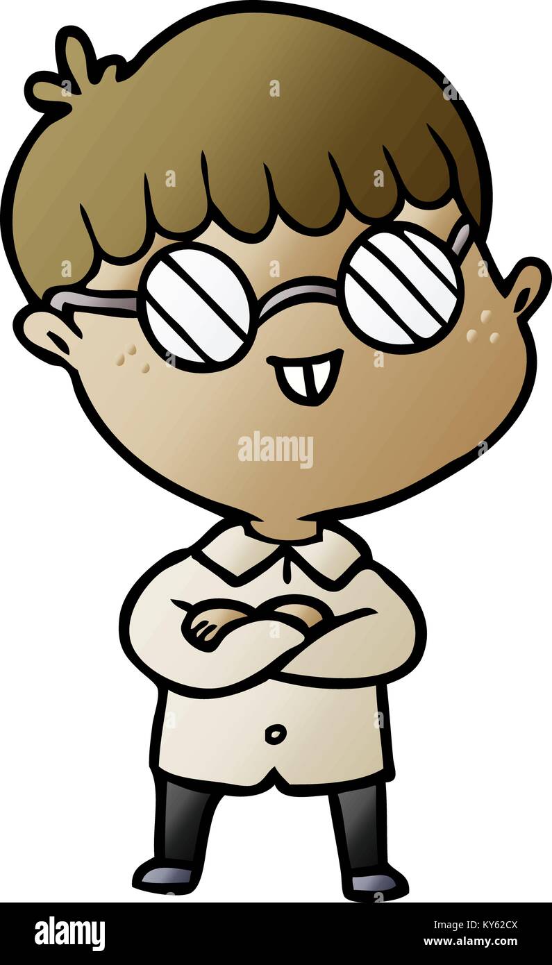 cartoon boy wearing spectacles Stock Vector Image & Art - Alamy