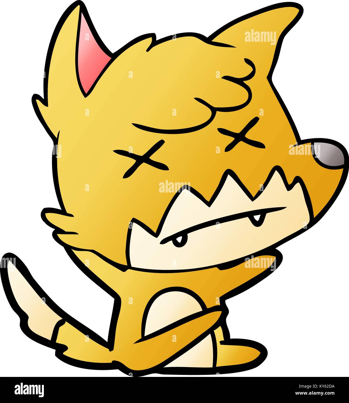 cartoon cross eyed fox Stock Vector Image & Art - Alamy