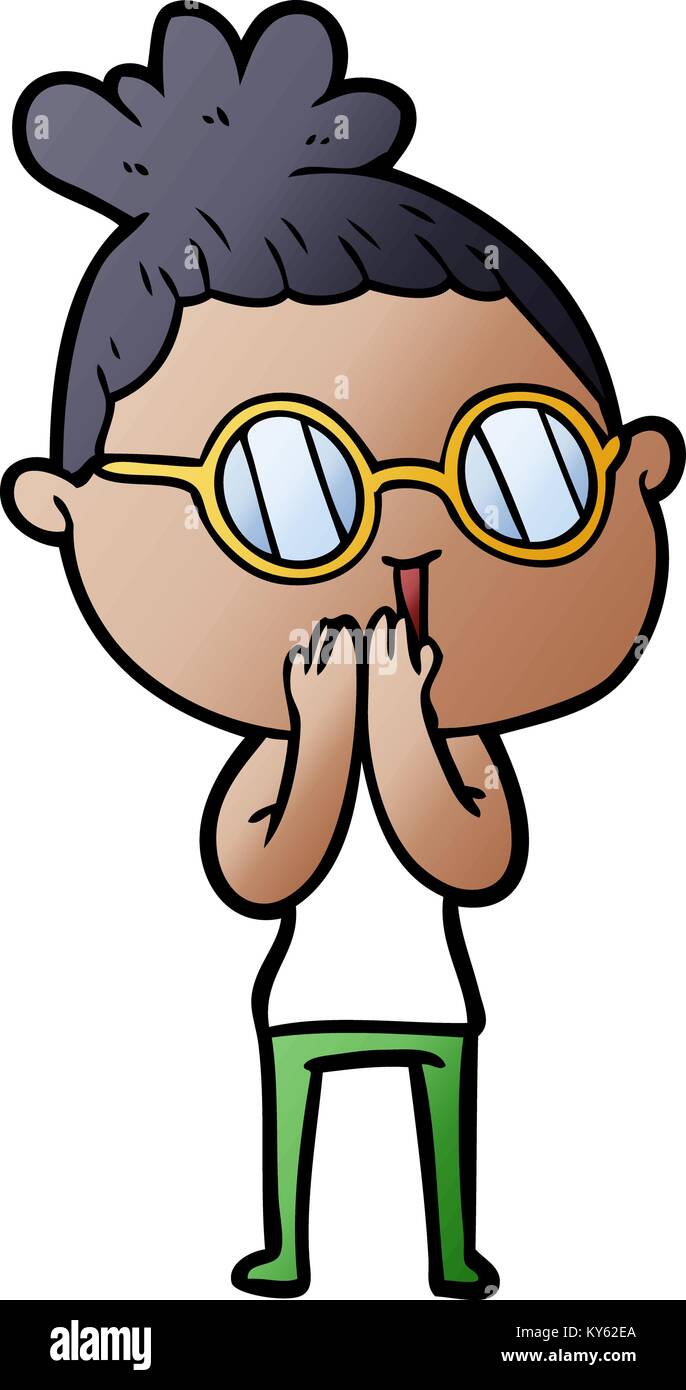 cartoon woman wearing spectacles Stock Vector Image & Art - Alamy