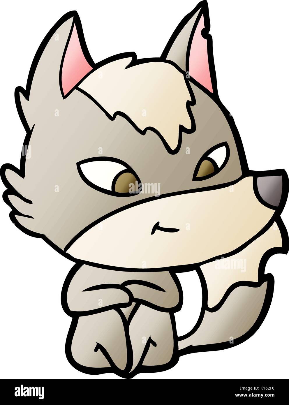 friendly cartoon wolf Stock Vector Image & Art - Alamy
