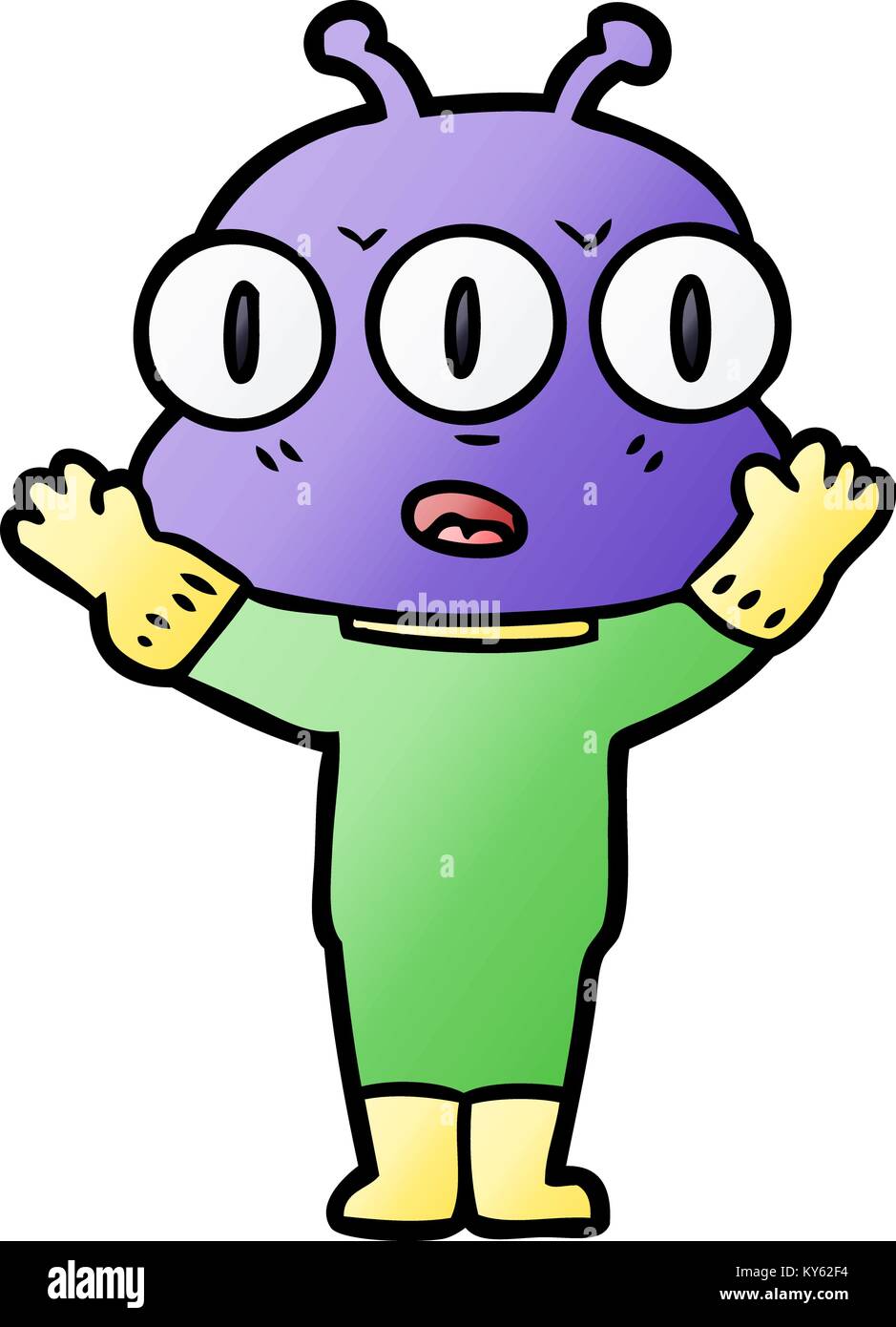 cartoon three eyed alien Stock Vector Image & Art - Alamy