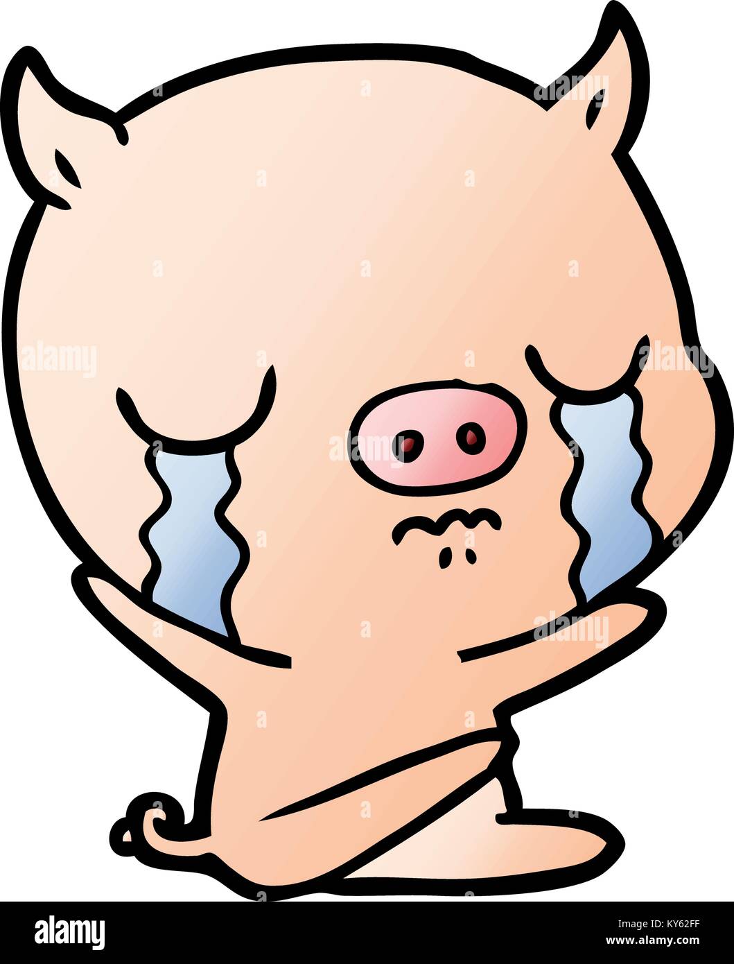 cartoon sitting pig crying Stock Vector Image & Art - Alamy