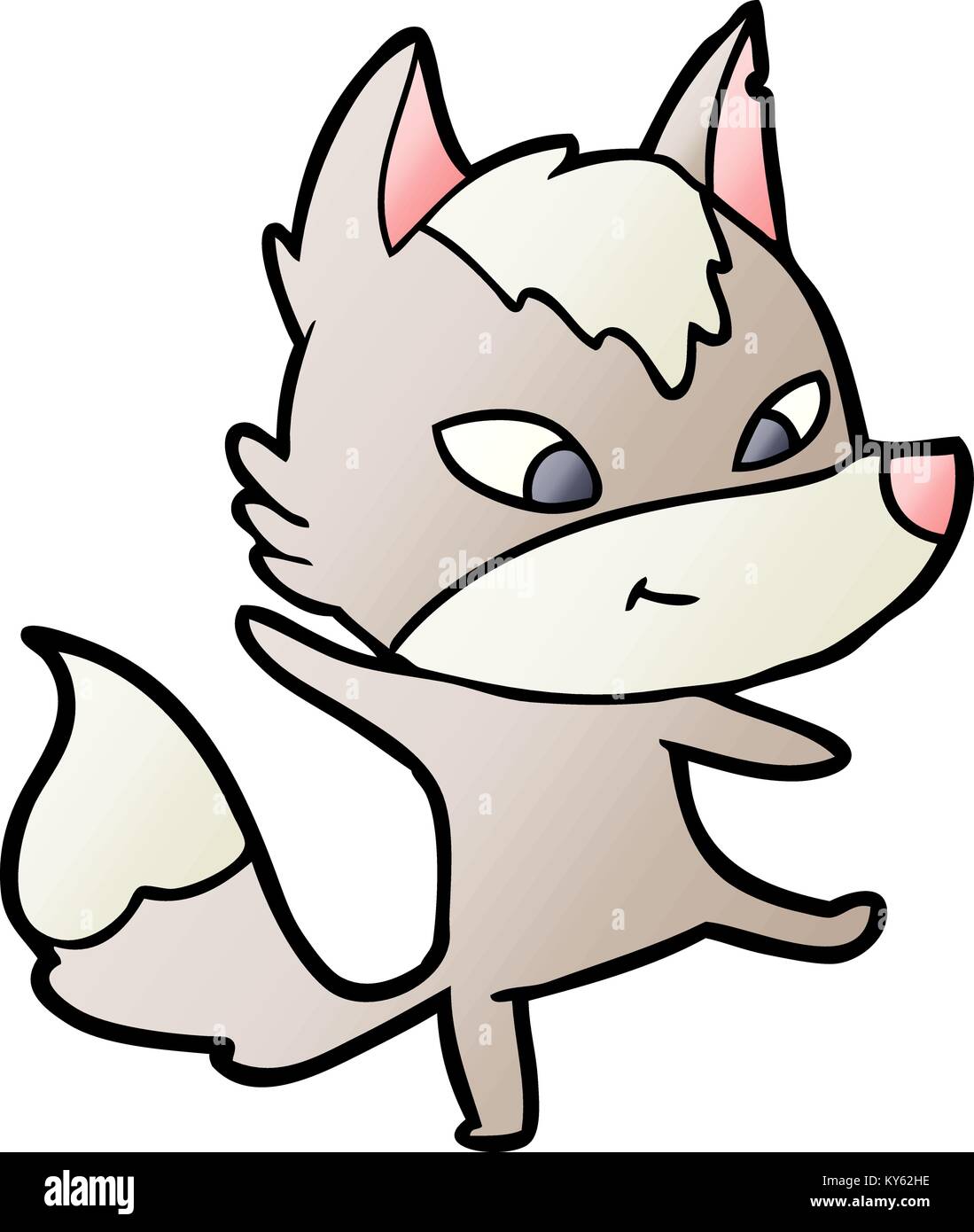 friendly cartoon wolf dancing Stock Vector Image & Art - Alamy