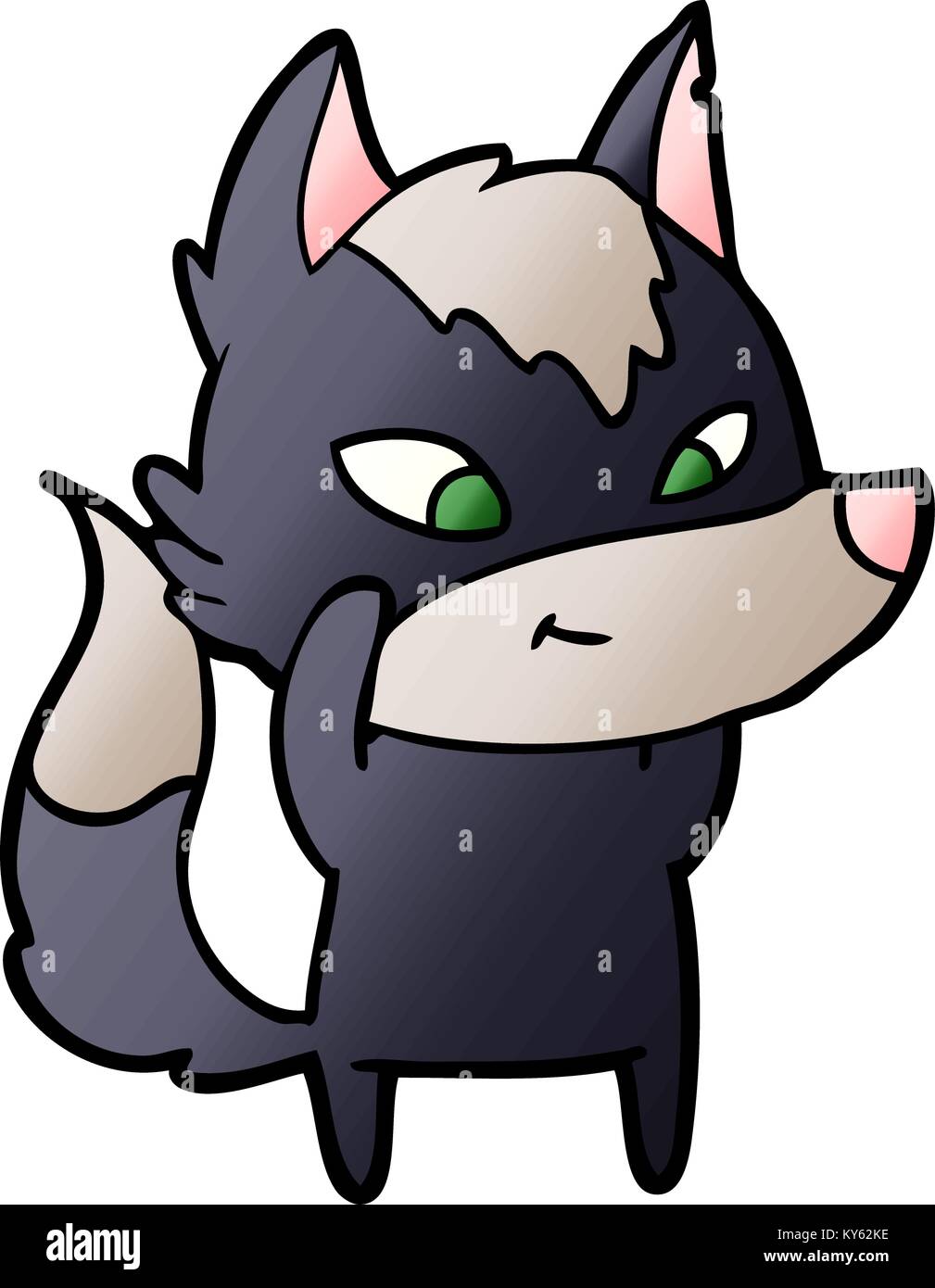 friendly cartoon wolf Stock Vector Image & Art - Alamy