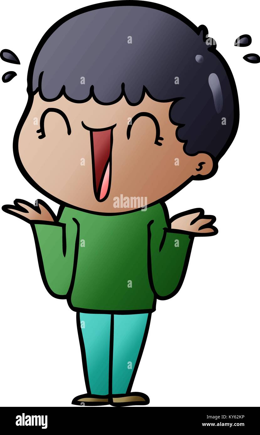 laughing cartoon man shrugging shoulders Stock Vector Image & Art - Alamy