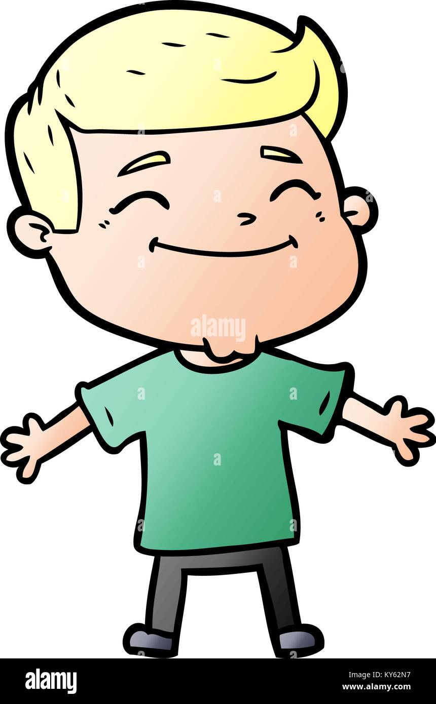 happy cartoon man with open arms Stock Vector Image & Art - Alamy