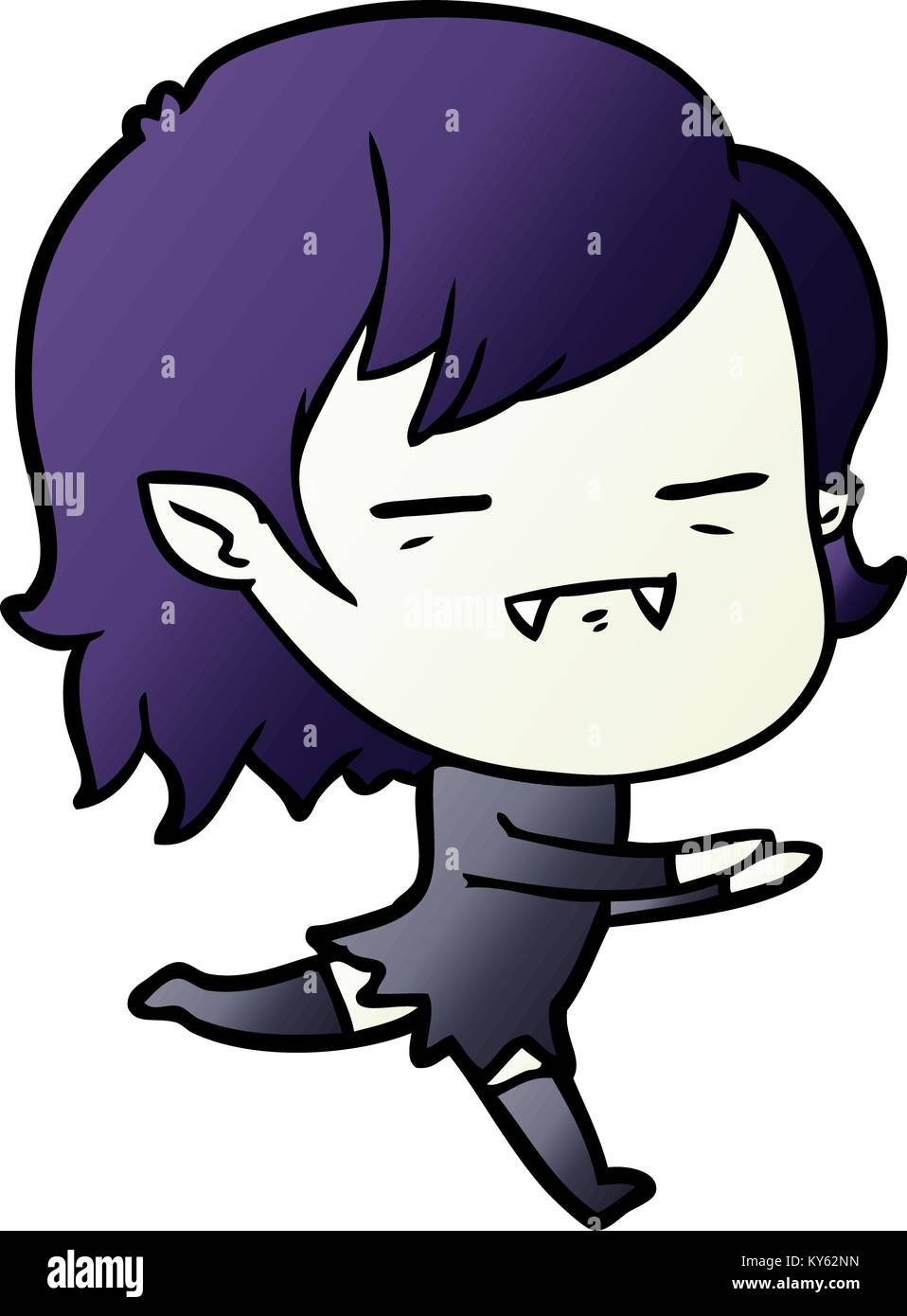 cartoon undead vampire girl running Stock Vector Image & Art - Alamy