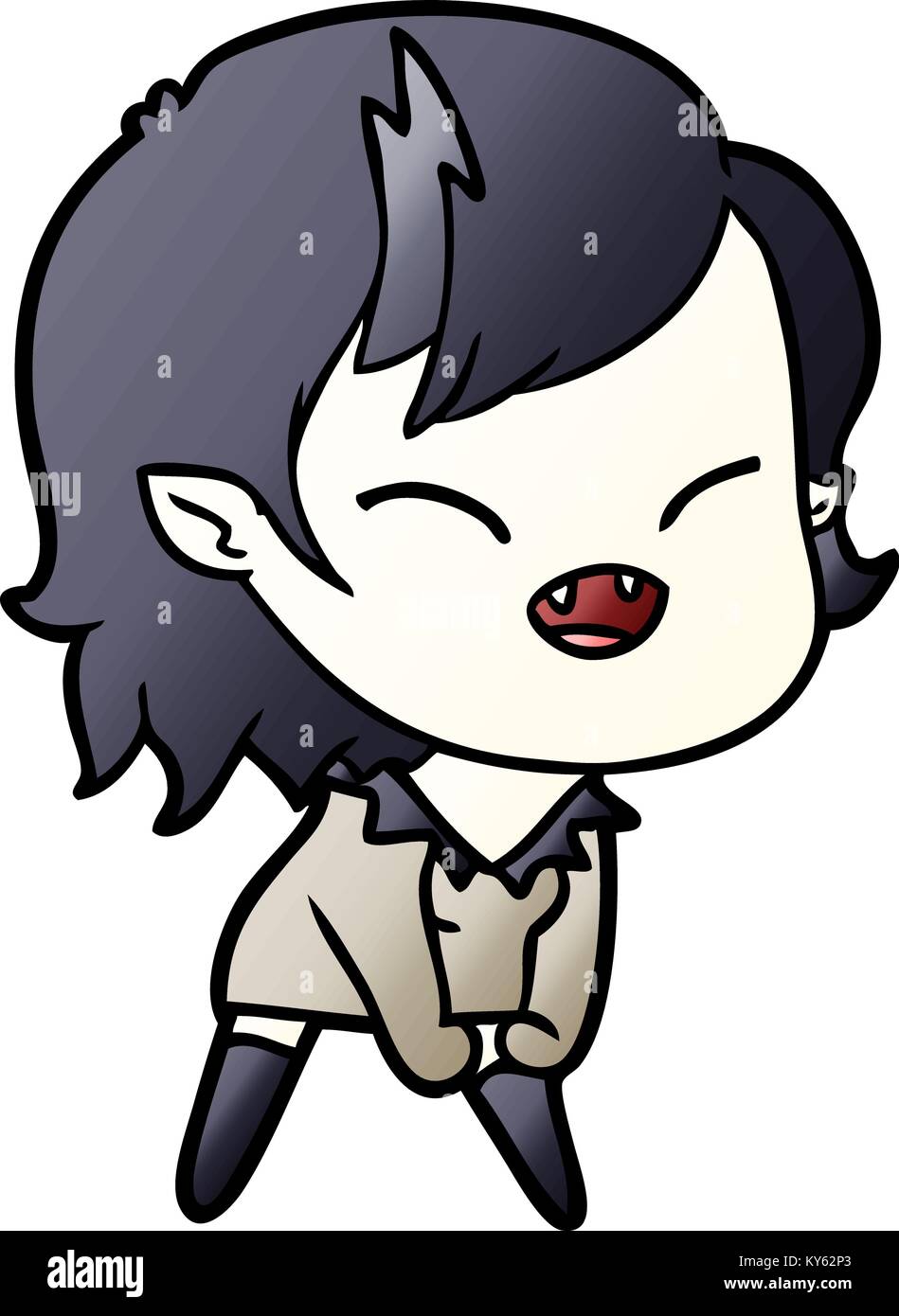 cartoon laughing vampire girl Stock Vector Image & Art - Alamy