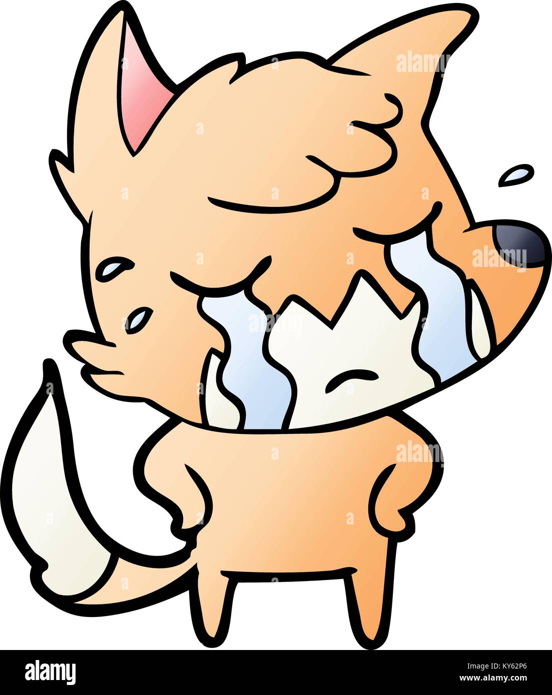 crying fox cartoon Stock Vector Image & Art - Alamy