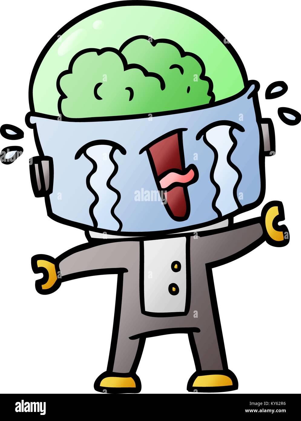 cartoon crying robot Stock Vector Image & Art - Alamy