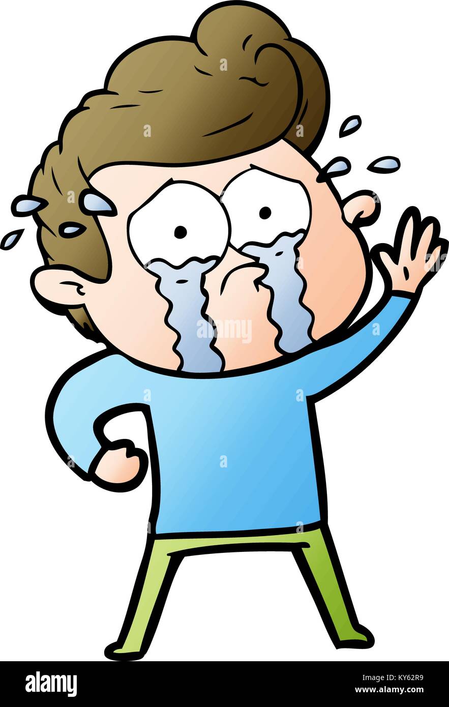 cartoon crying man waving Stock Vector Image & Art - Alamy