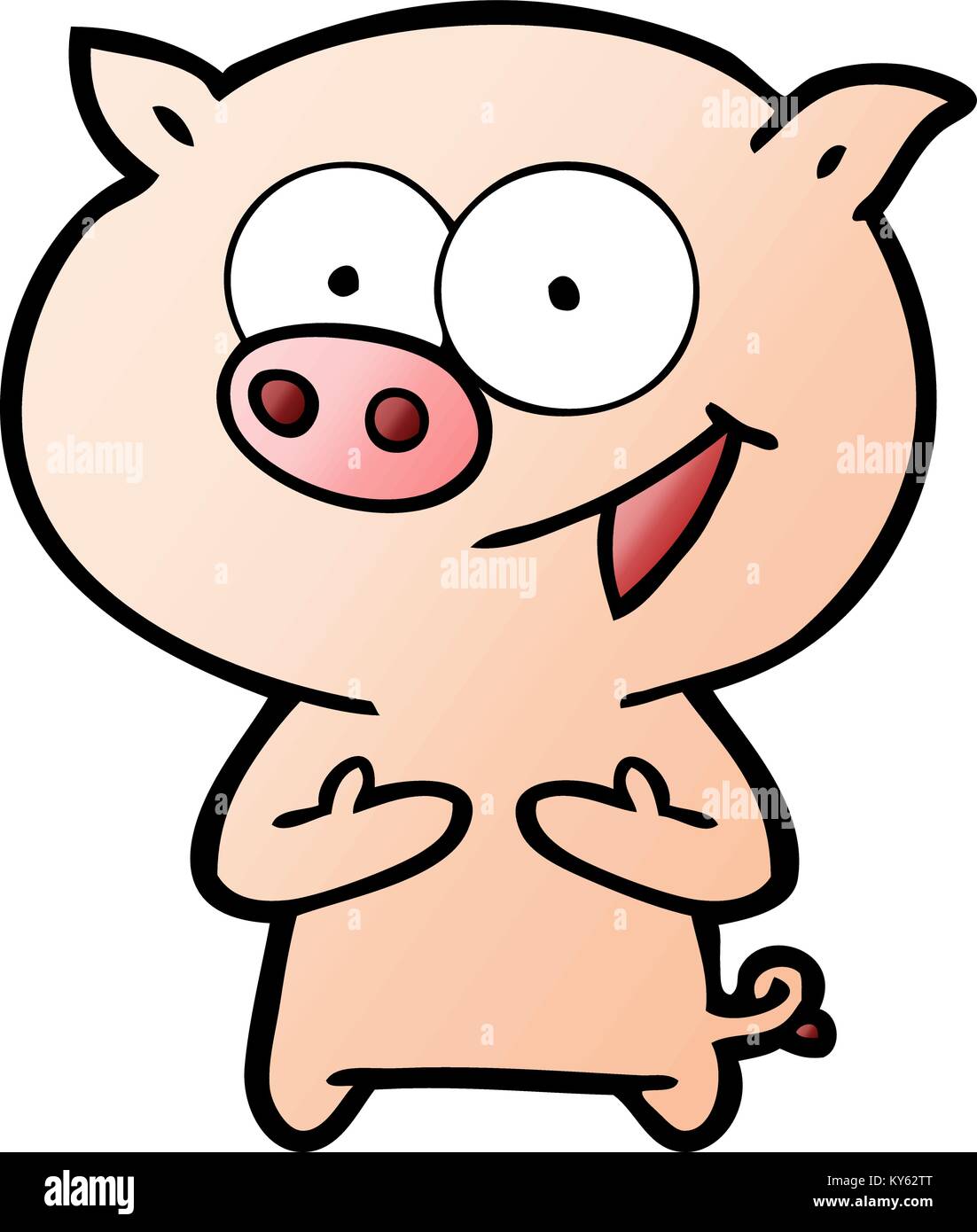 cheerful pig cartoon Stock Vector Image & Art - Alamy