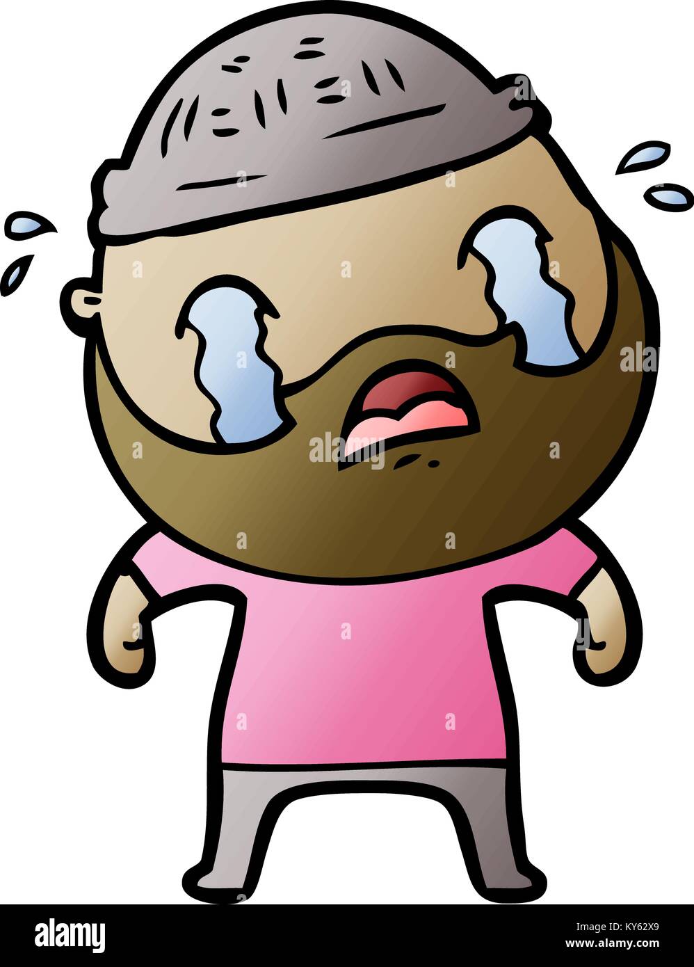 cartoon bearded man crying Stock Vector Image & Art - Alamy