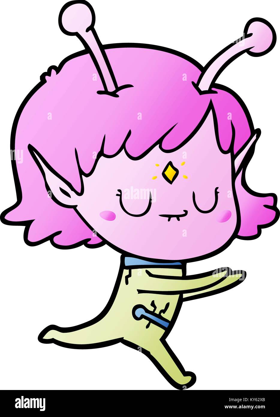cartoon alien girl Stock Vector Image & Art - Alamy